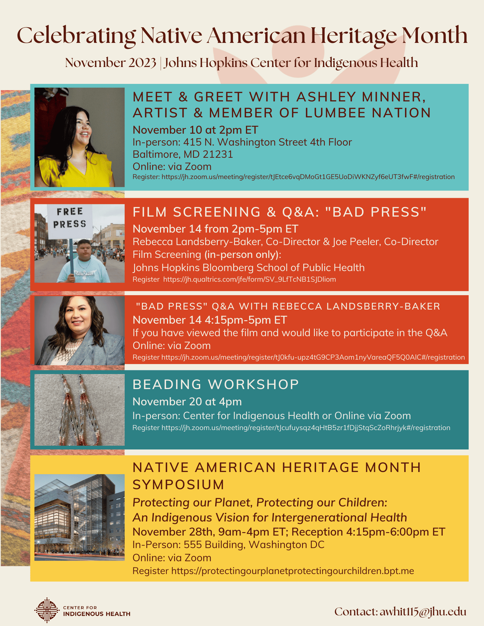Native American Heritage Month 2023 - Johns Hopkins Center for Indigenous Health