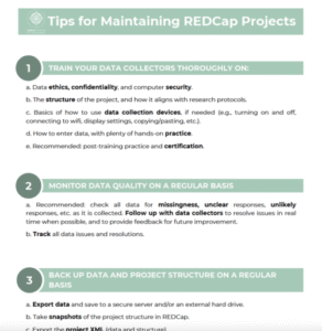 Tips for Maintaining REDCap Projects - Center for Indigenous Health